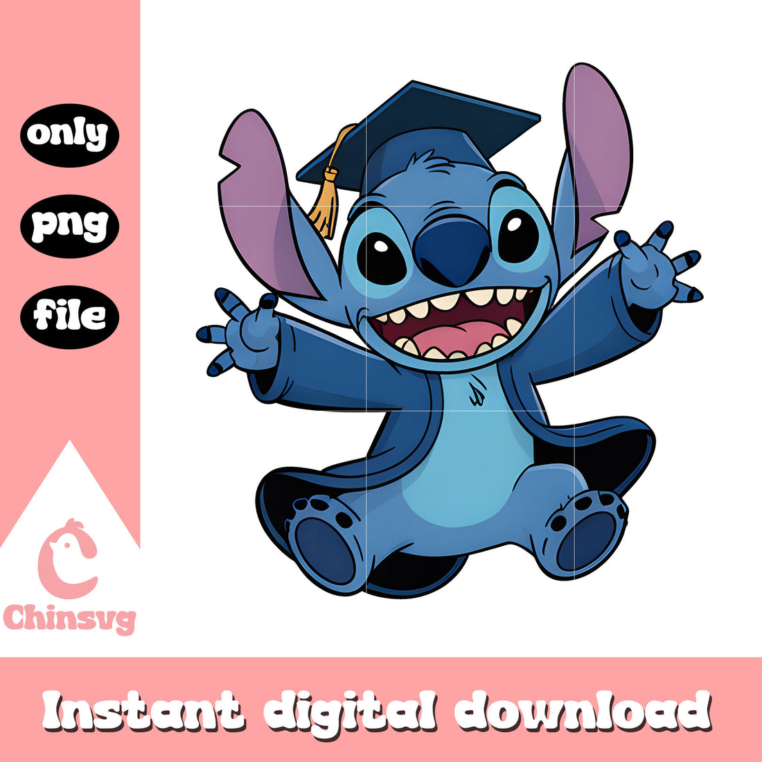 Stitch graduation smile clipping png, Stitch graduation pose png – Chinsvg