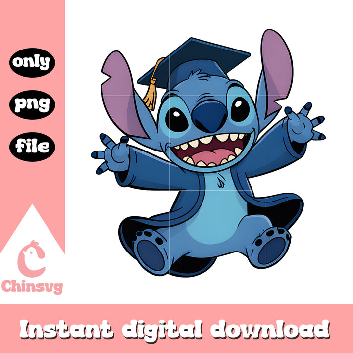 Stitch graduation smile clipping png, Stitch graduation pose png – Chinsvg