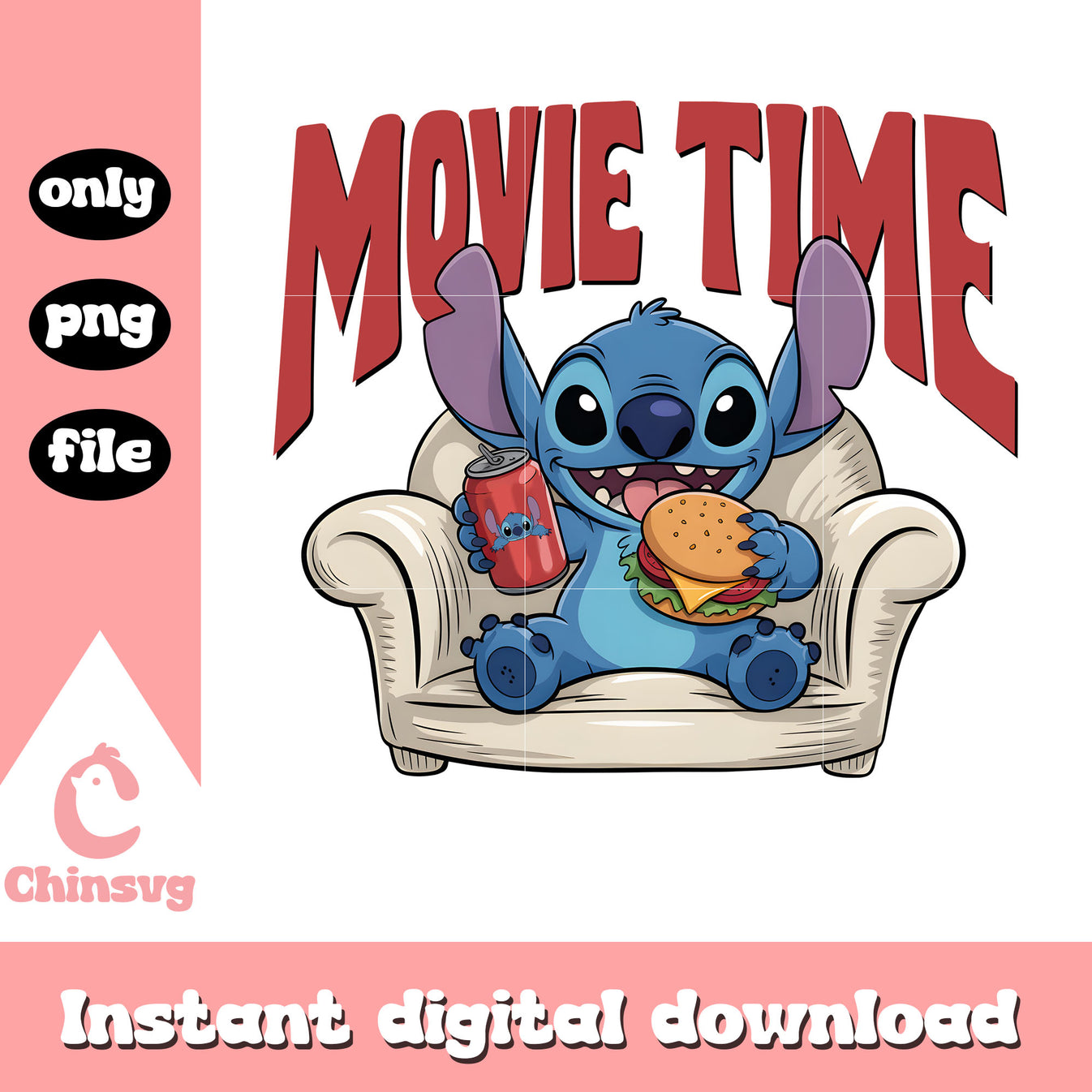Stitch movie time png, Stitch watching movie png, stitch png – Chinsvg