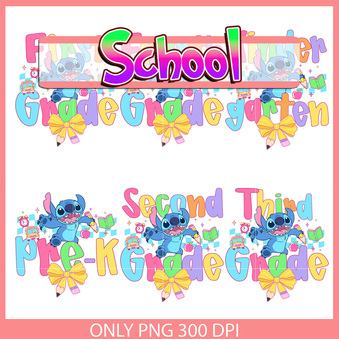 Stitch preppy back to school bundle png, disney stitch png – Chinsvg