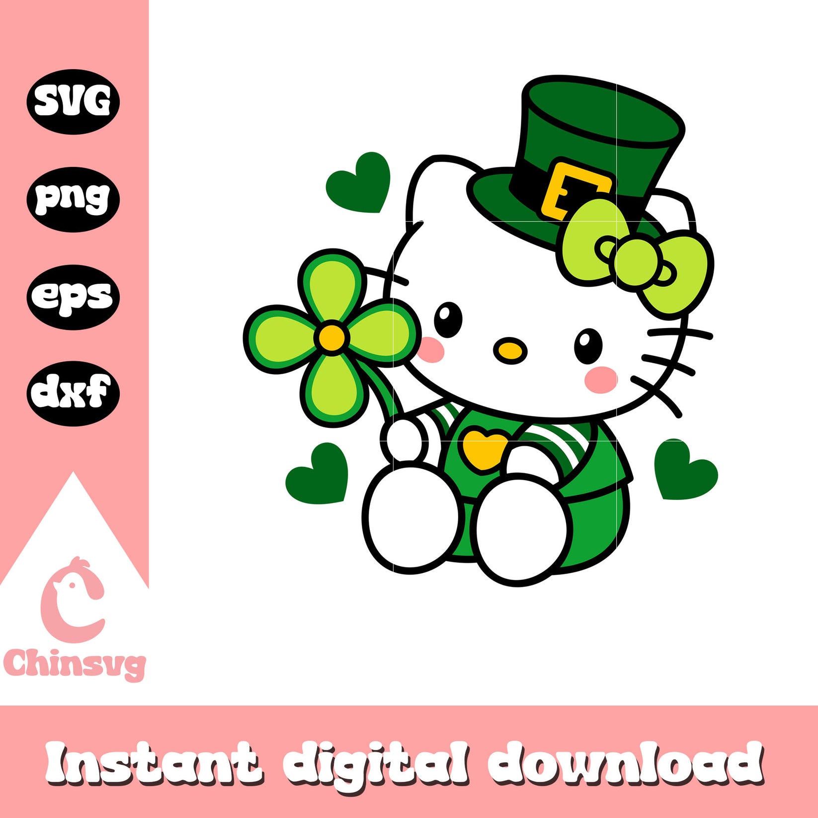 St patrick's day hello kitty svg, sanrio hello kitty svg – Chinsvg