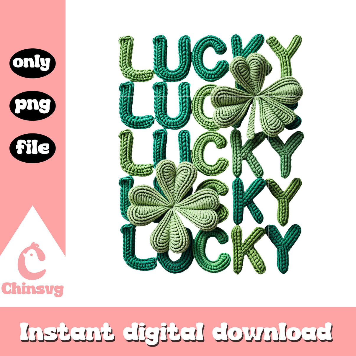 St patrick’s lucky crochet png, clover st patrick day png – Chinsvg