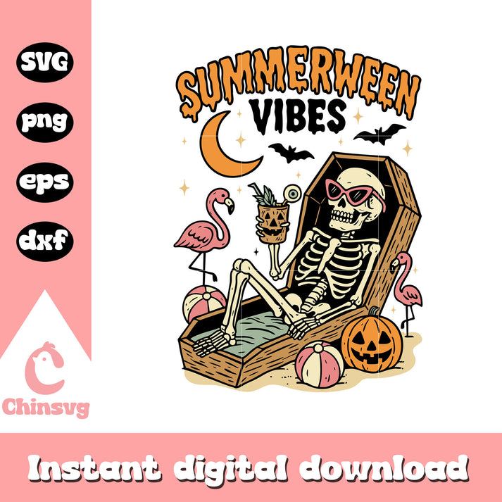Summerween vibes human skeleton svg, horror skeleton svg – Chinsvg