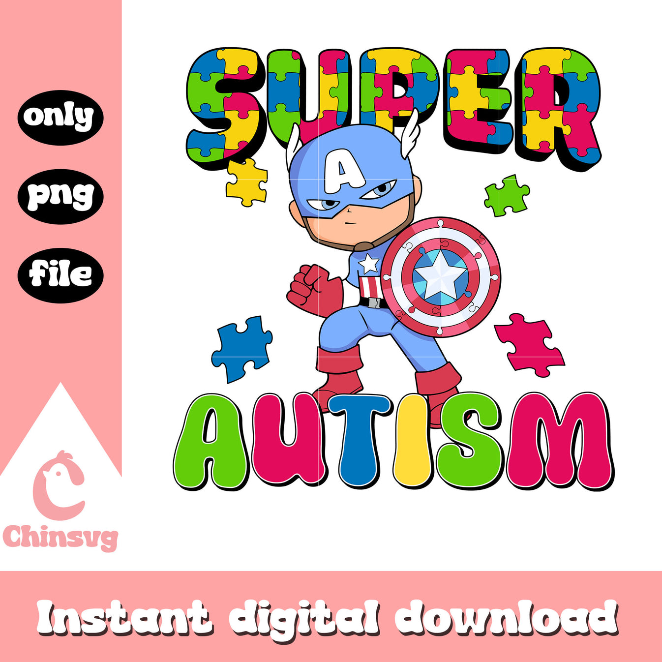Super captain america cartoon autism png, autism awareness png – Chinsvg