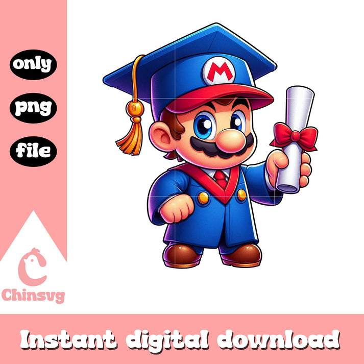 Super mario chibi design day graduation png, mario graduation png – Chinsvg