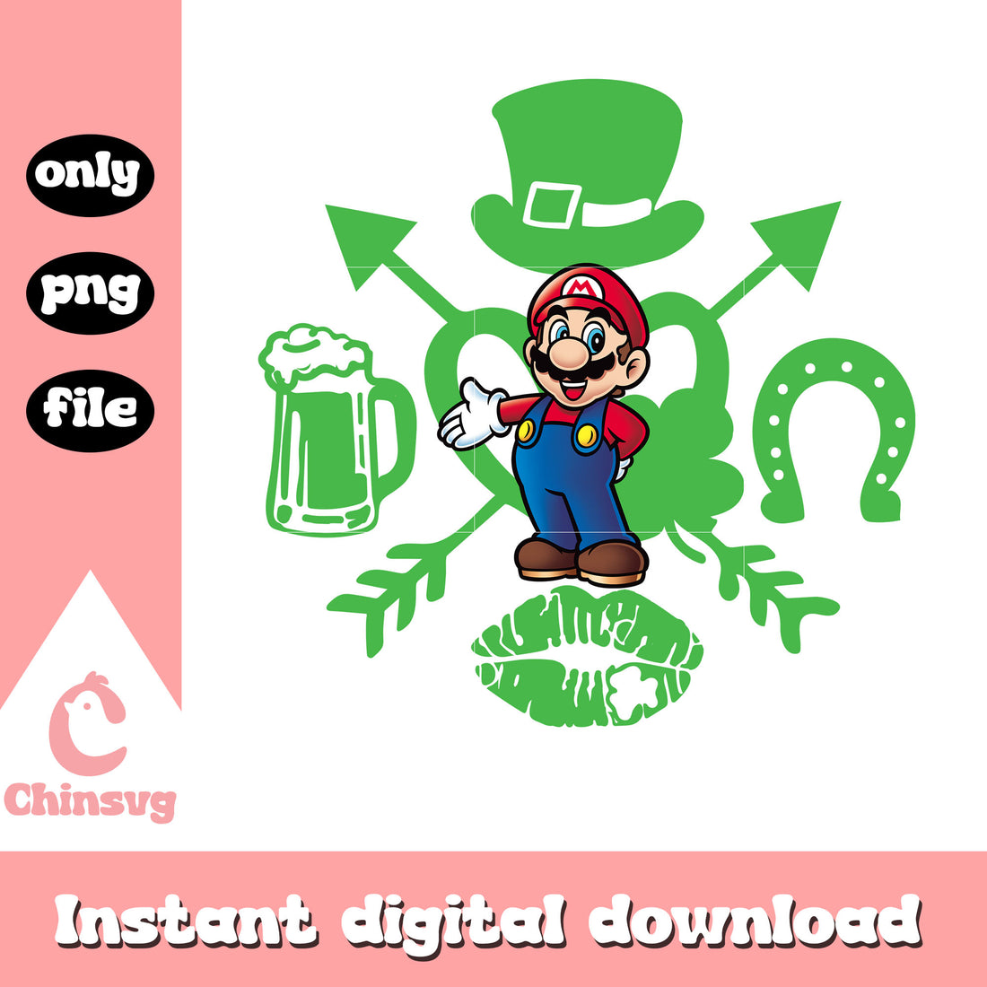 Super mario patrick symbol design png, happy saint patricks day png ...