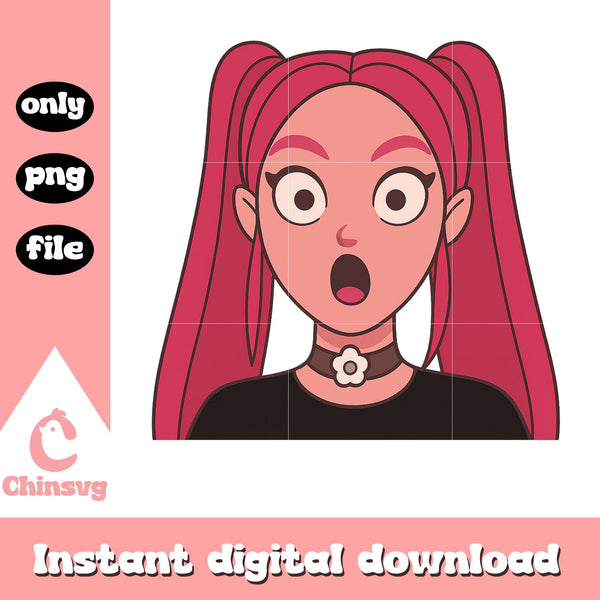 Surprised mira face design png, mira character png, huntrix kpop png ...