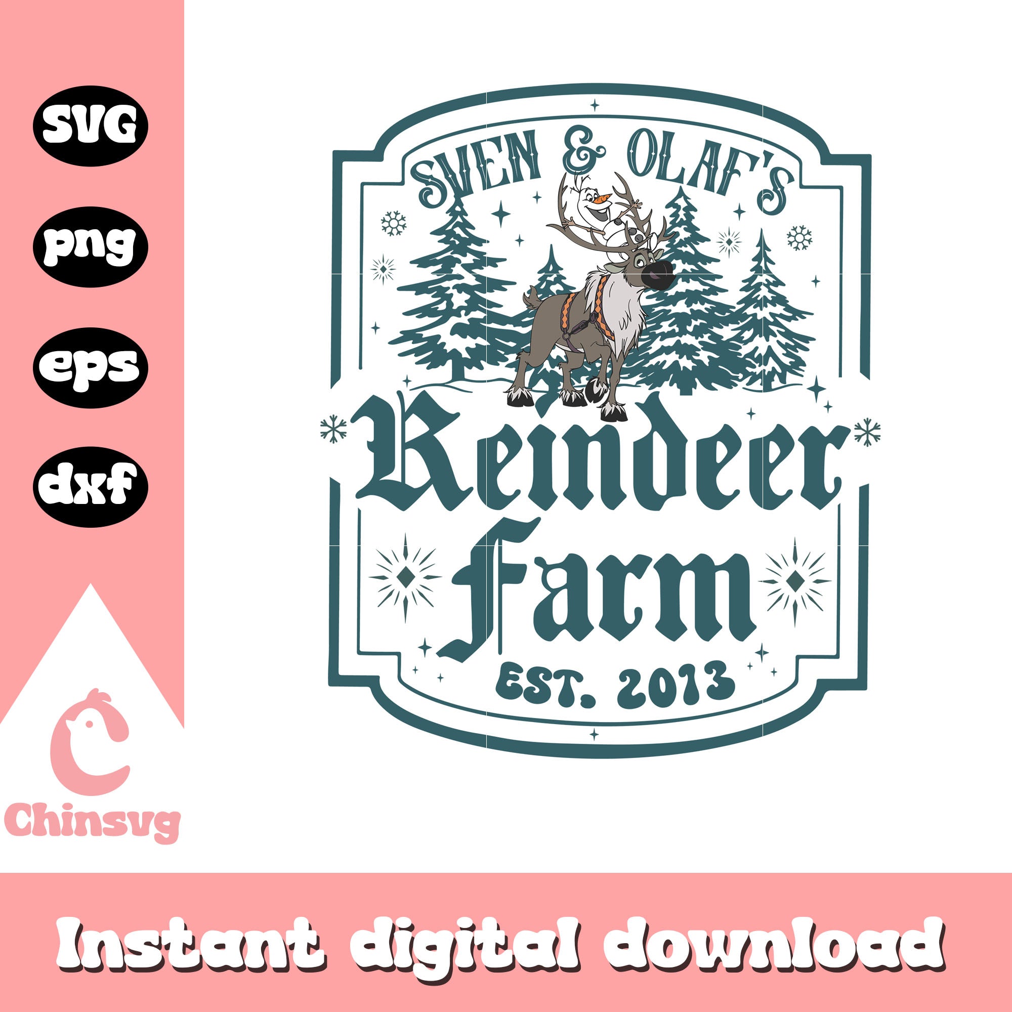 Sven and olaf reindeer farm svg, frozen disney movie svg – Chinsvg