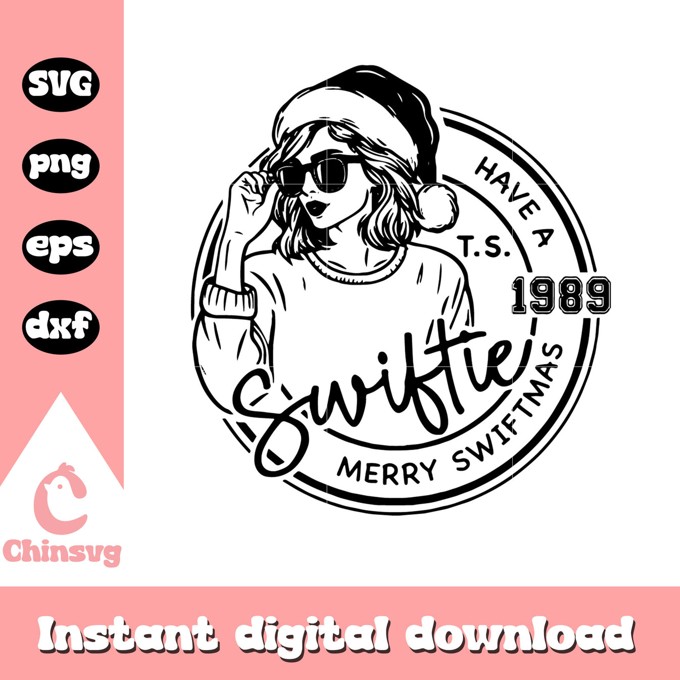 Swiftie merry swiftmas 1989 svg, logo svg, Taylor Swift svg – Chinsvg