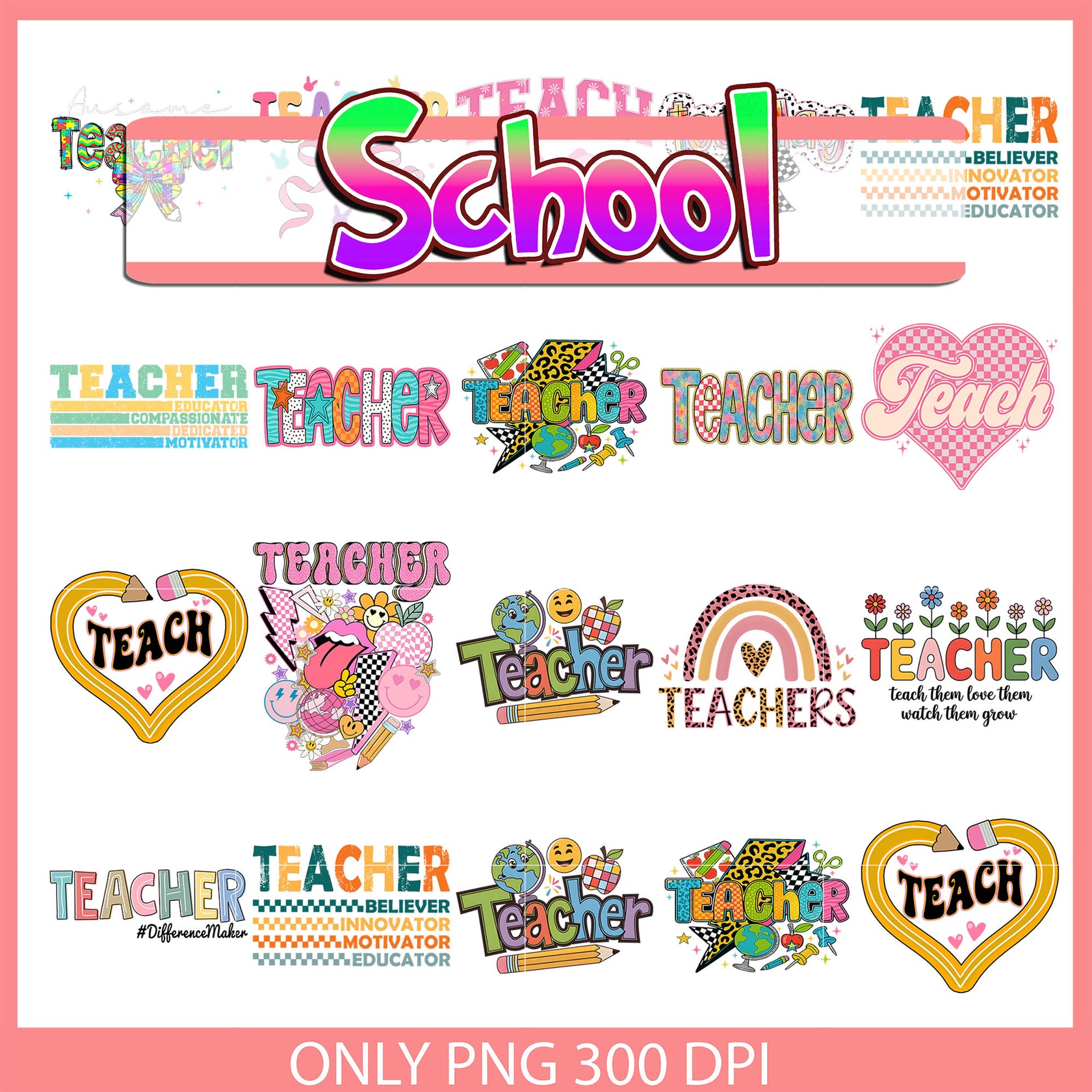 Teacher logo design bundle png, teacher png, education png – Chinsvg