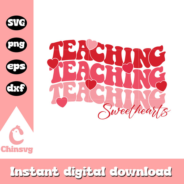 Teaching sweethearts valentines day svg, font wave svg, valentine svg ...