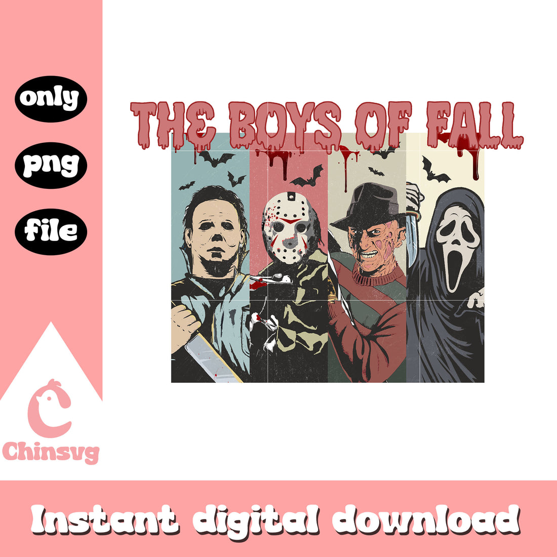 The boys of fall characters collage picture png, spooky characters png ...