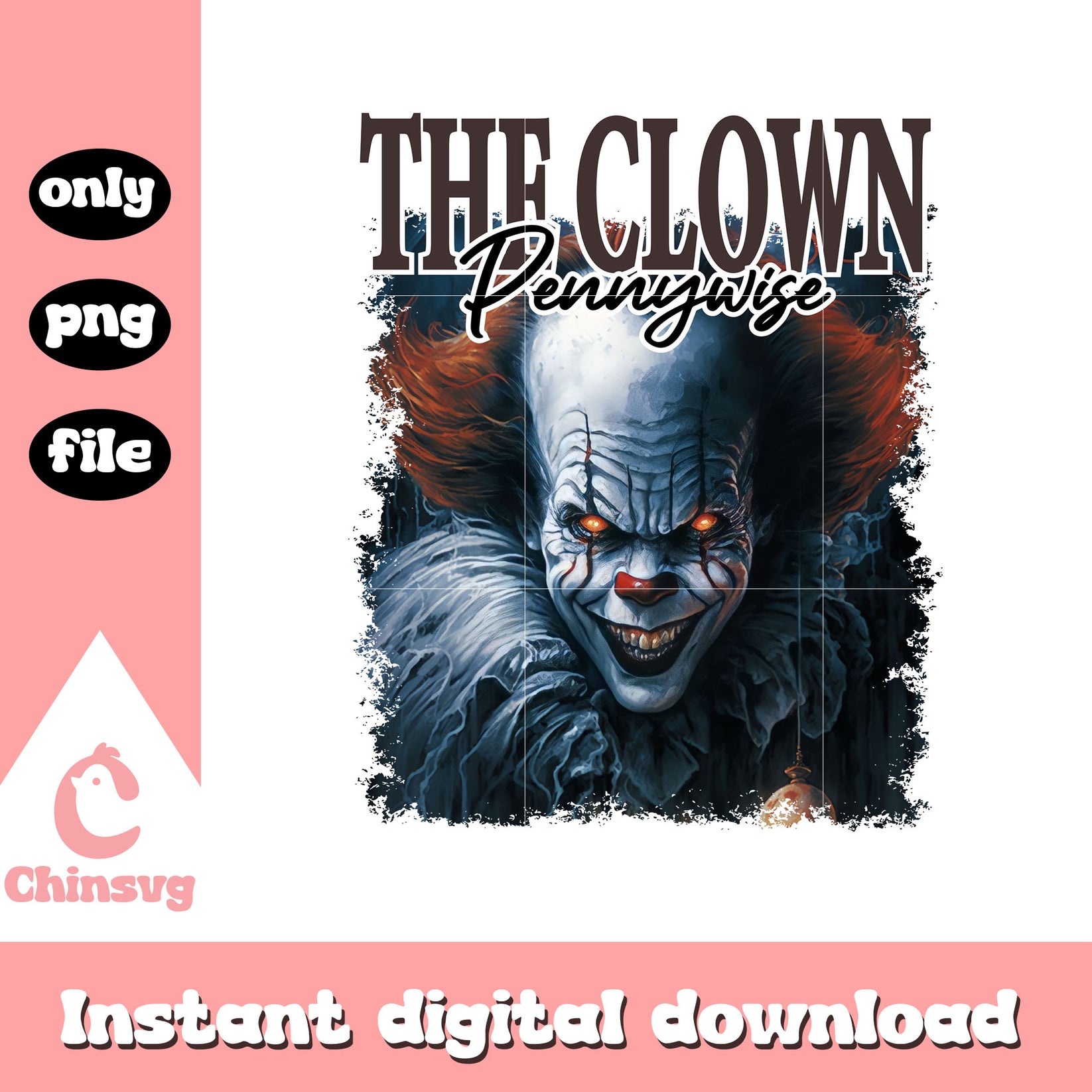 The clown pennywise poster png, pennywise portrait png – Chinsvg