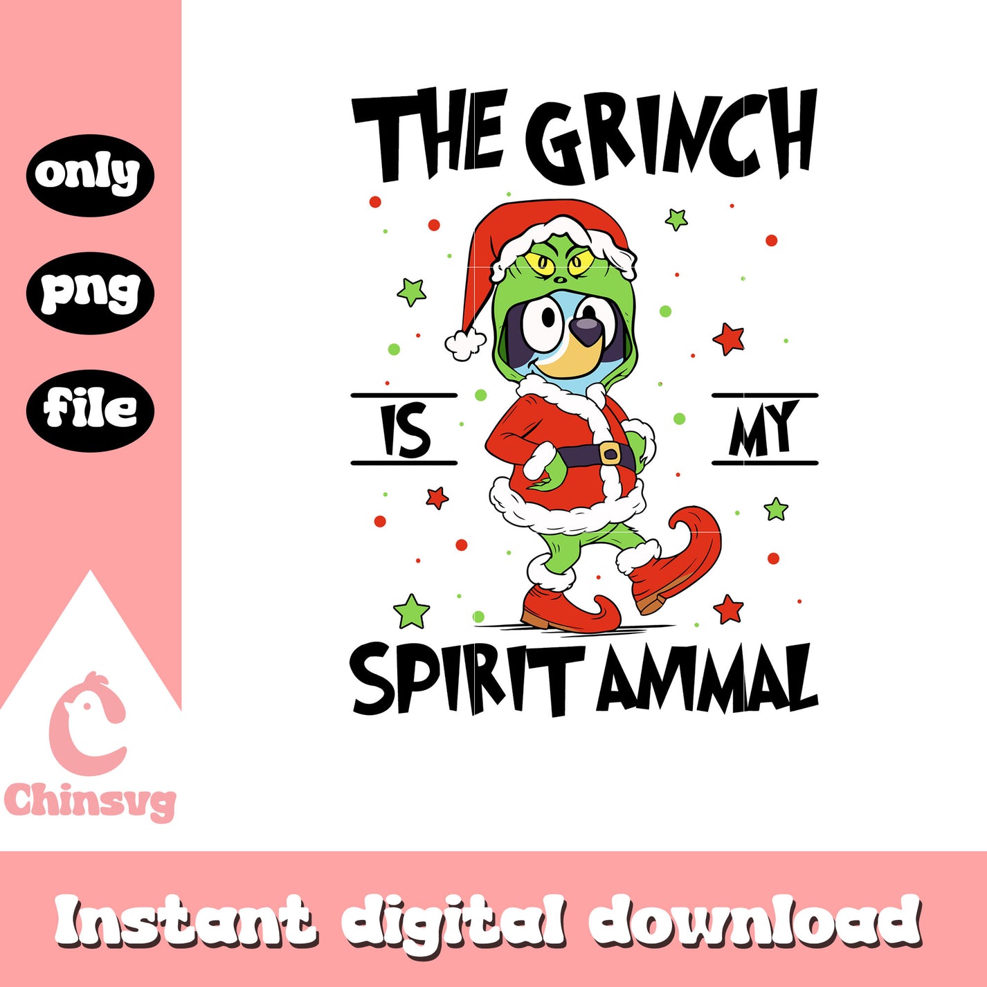 The grinch is my spirit animal design png, bluey grinch png – Chinsvg
