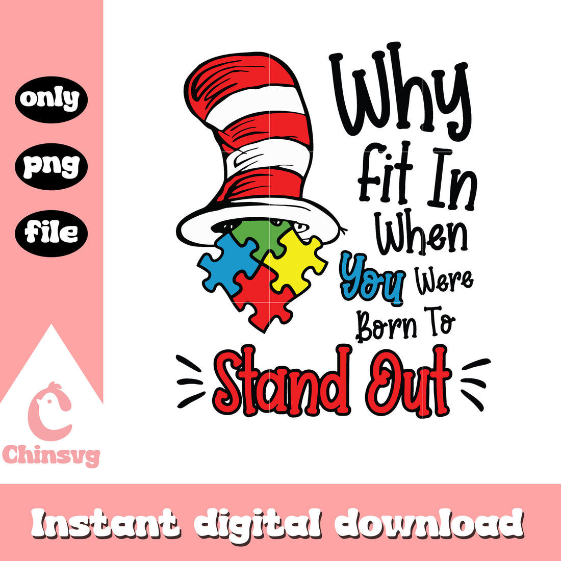 The hat autism stand out png, the hat png, autism awareness png – Chinsvg