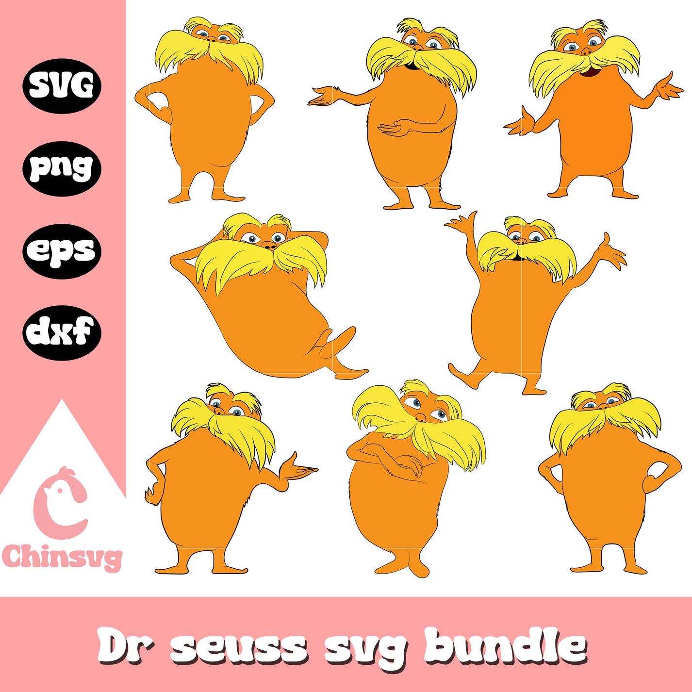 The lorax characters design bundle svg, the dr seuss lorax svg – Chinsvg