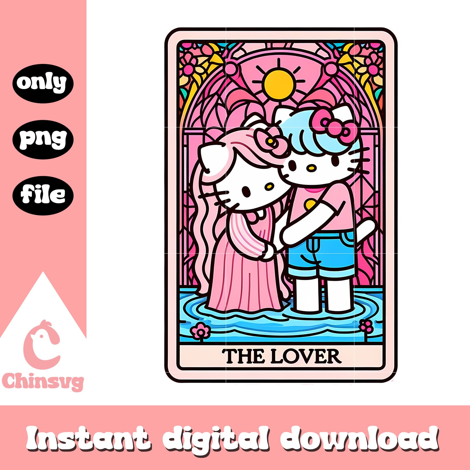 The lover kitty tarot card png, hello kitty png, tarot card png – Chinsvg