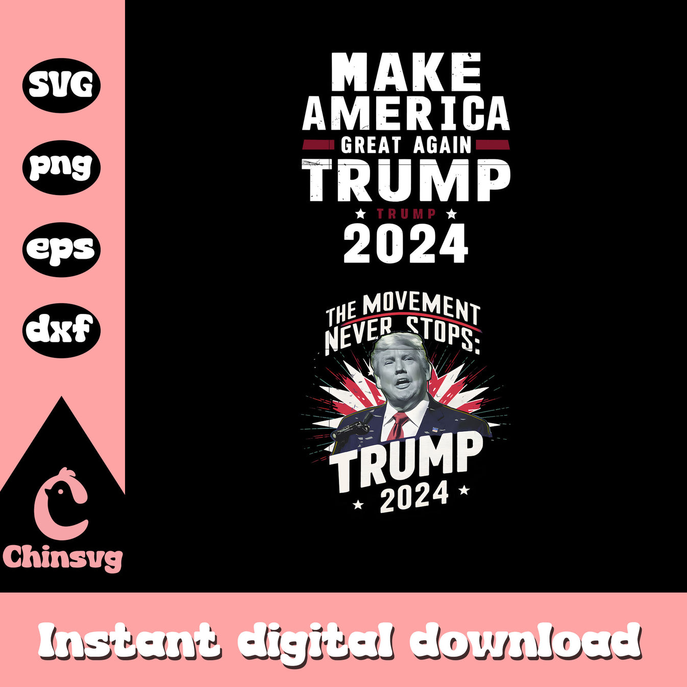 The movement never stops logo svg, trump text logo svg – Chinsvg