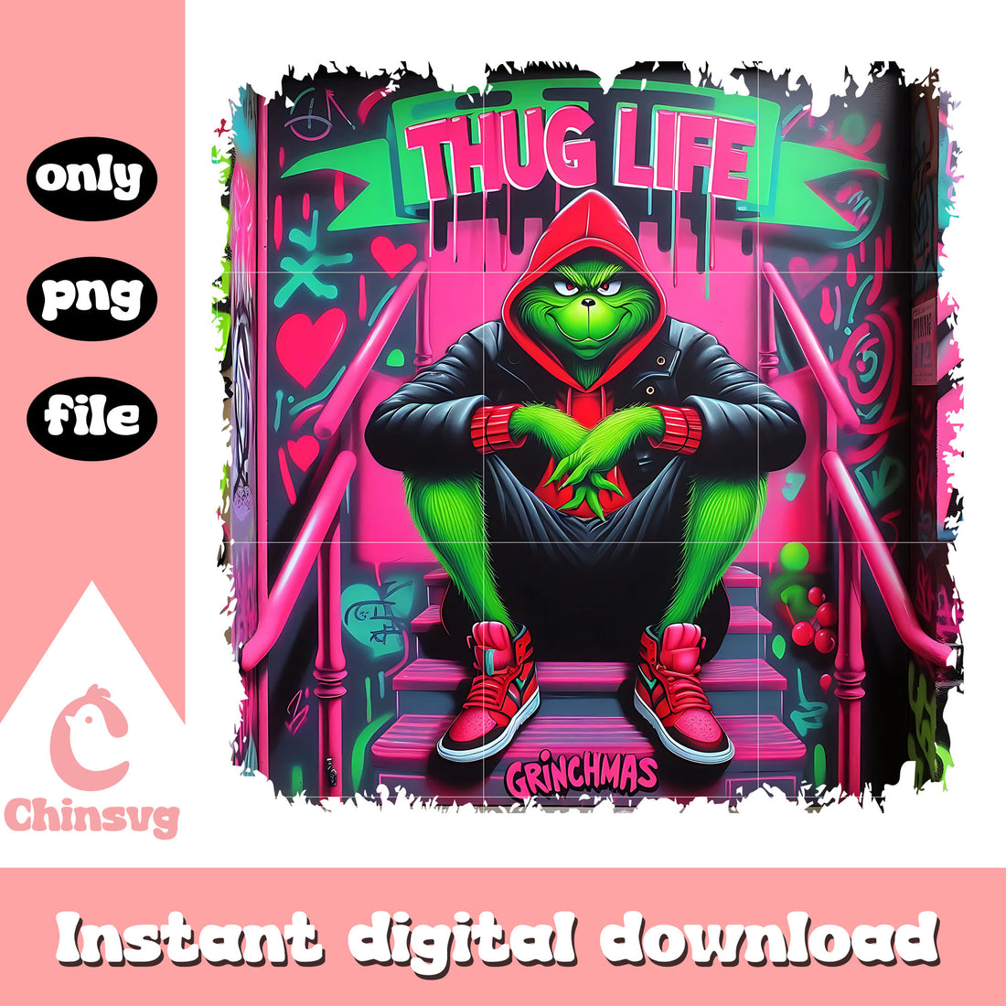 Thug life grinchmas pink vibe png, thug life grinch png – Chinsvg