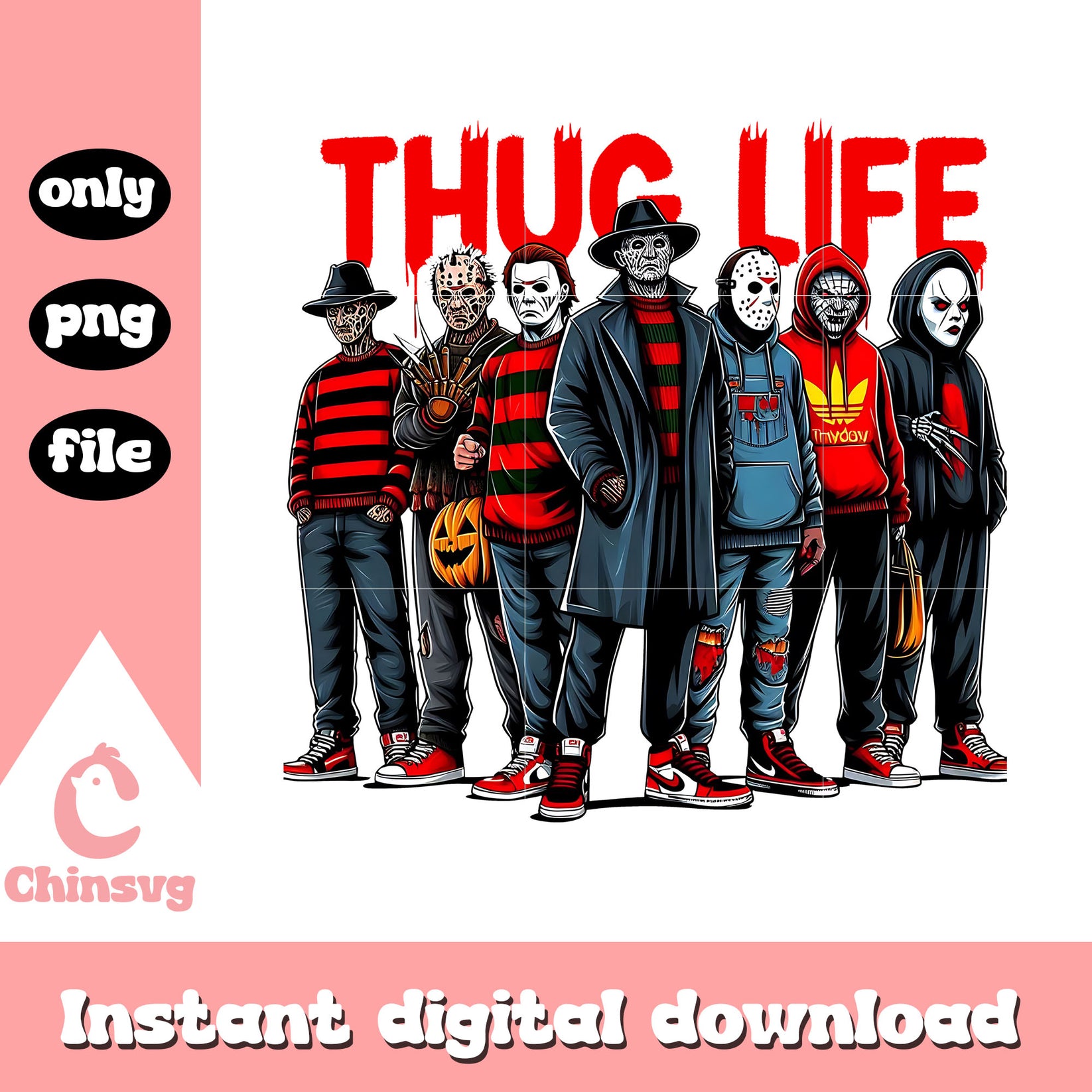 Thug life horror characters png, Red text thug life png, thug life png ...