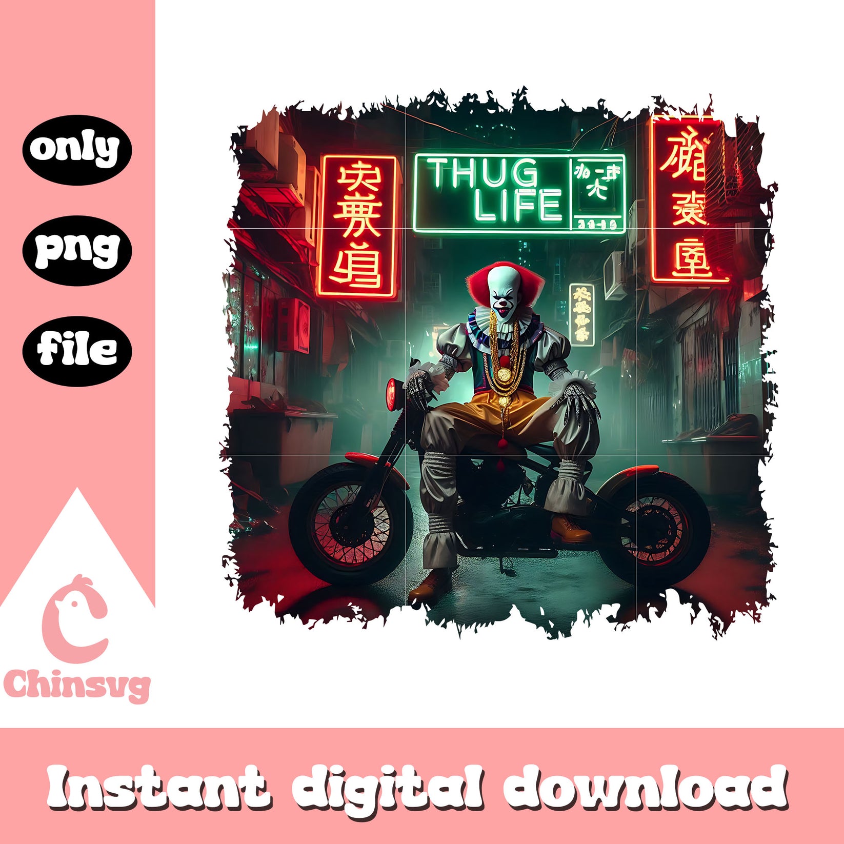 Thug life pennywise design png, thug life meme png, pennywise png – Chinsvg
