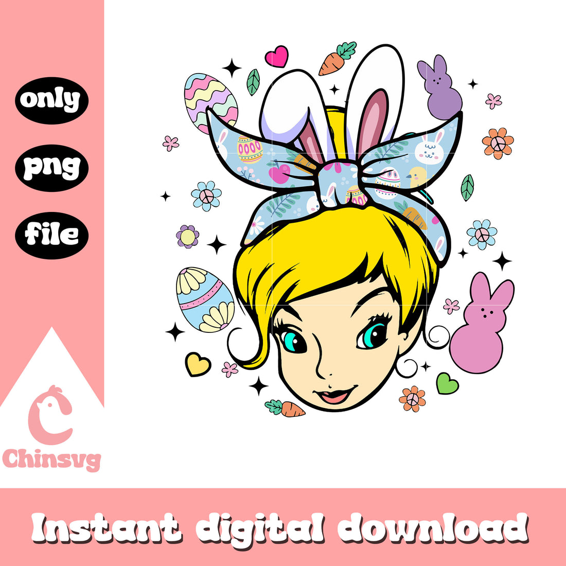 Tinkerbell easter bunny design png, easter bunny png, disney png – Chinsvg