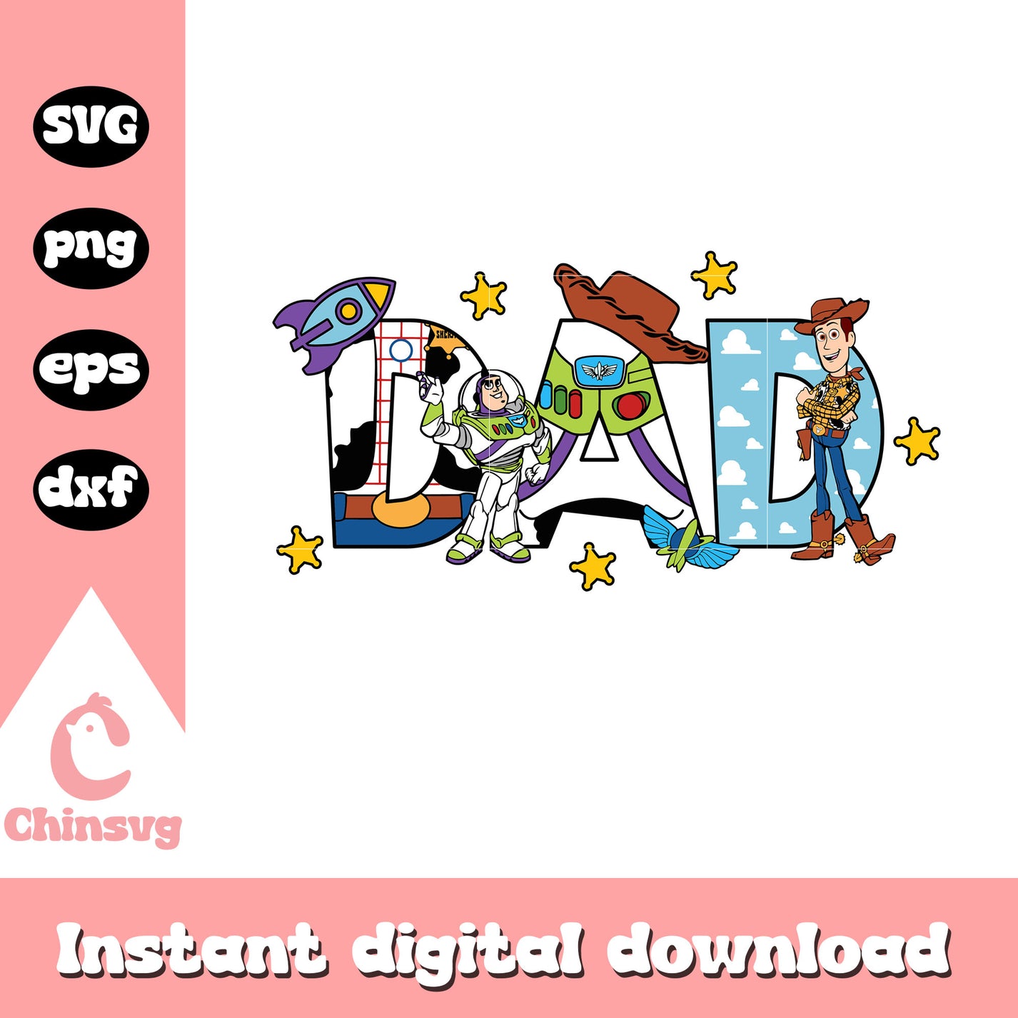 Toy story dad characters svg, woody and buzz, toy story svg – Chinsvg