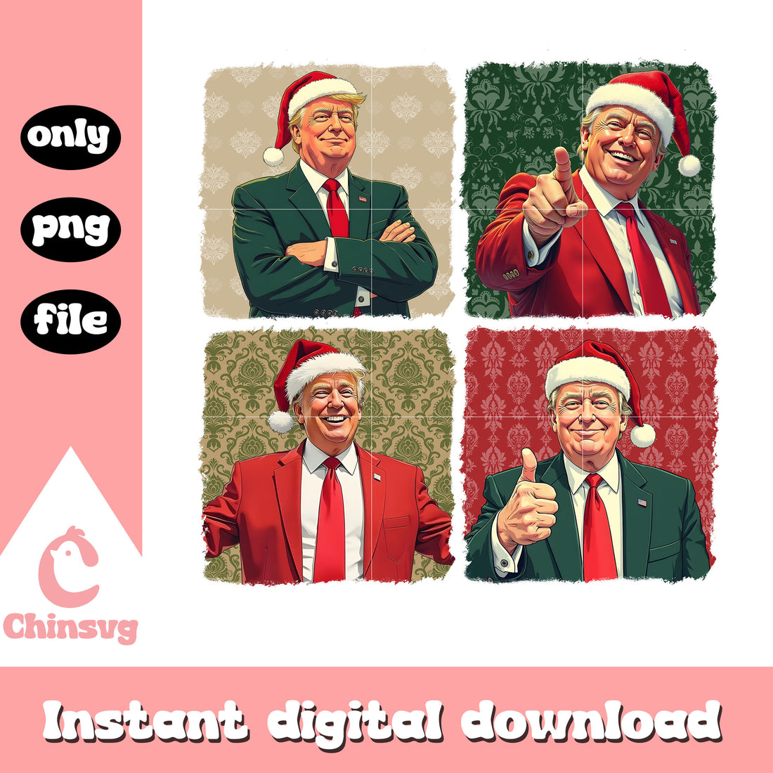 Trump santa hat merry christmas design png, trump santa png – Chinsvg