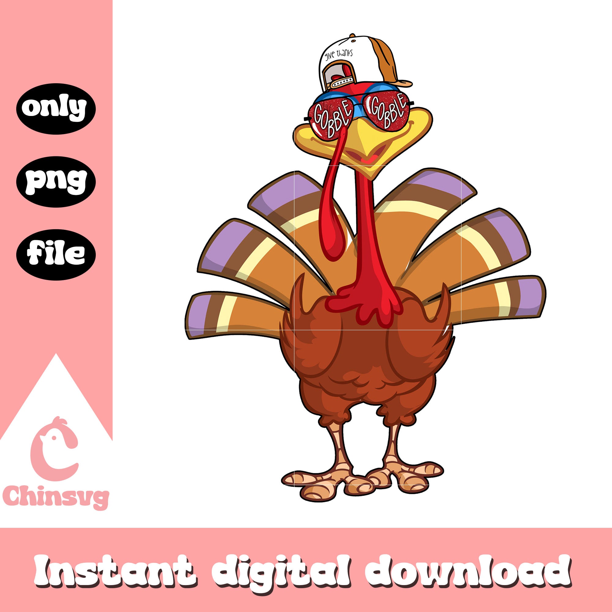 Tukey boy wearing sunglasses design png, thanksgiving clipart png – Chinsvg