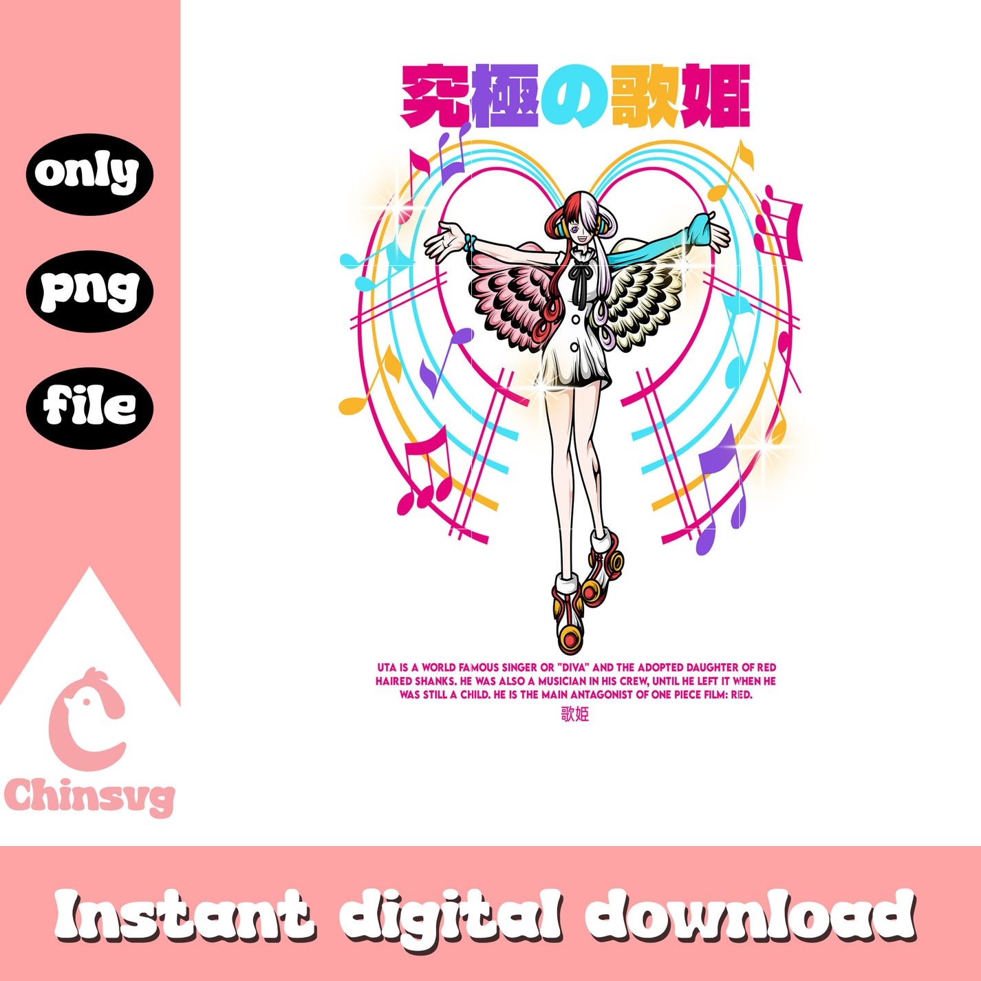 Uta character music notes png, one piece characters png, cartoon png ...