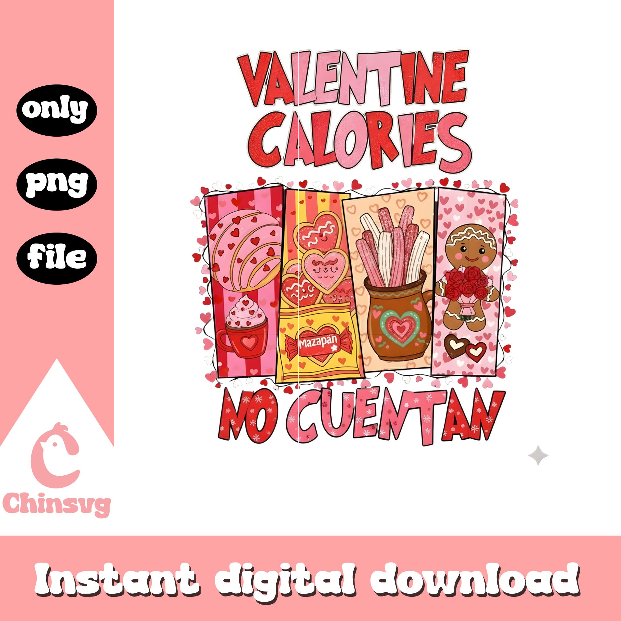 Valentine calories sticker poster png, valentines design png – Chinsvg