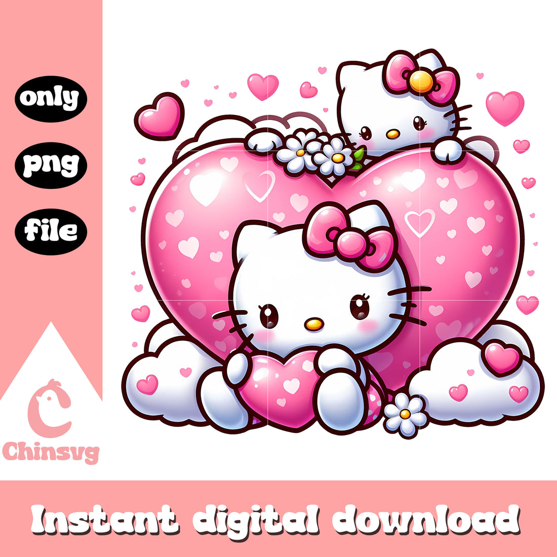 Valentine heart hello kitty png, valentines png, heart png – Chinsvg