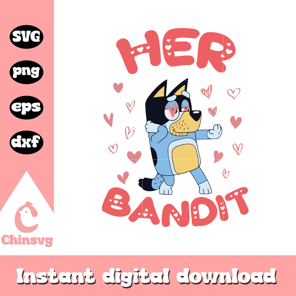 Valentine love her bandit svg, bandit heeler character svg – Chinsvg