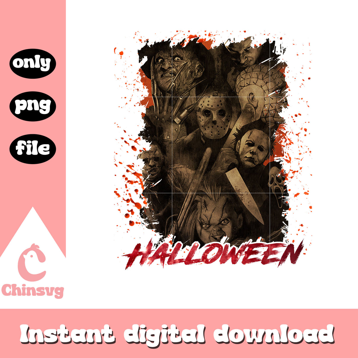 Vintage halloween horror characters png, scary horror characters png ...