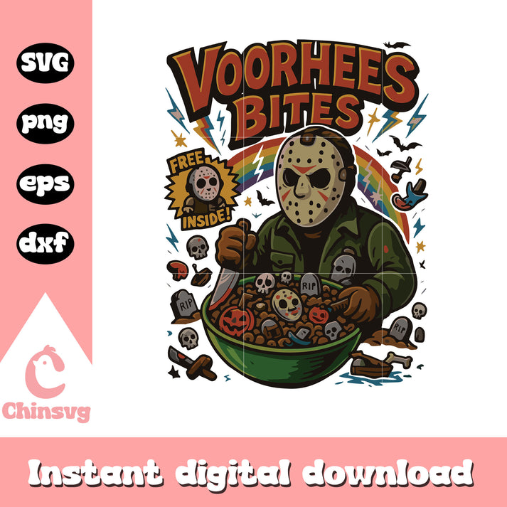 Voorhees bites horror character halloween svg, jason voorhees svg – Chinsvg