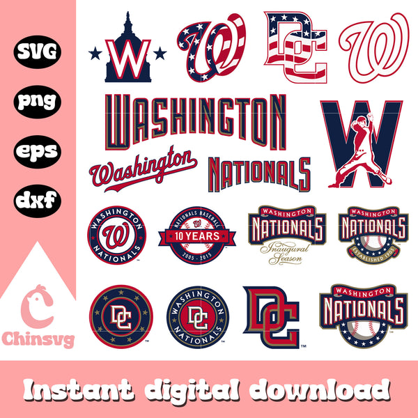 Washington nationals logo design bundle svg, Washington nationals svg ...