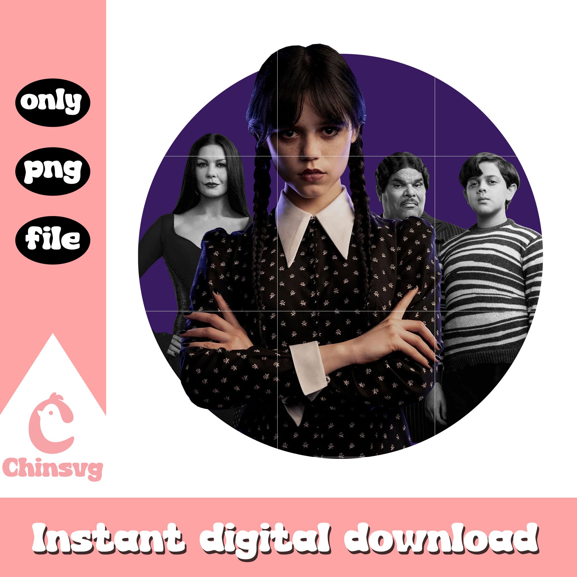 Wednesday addams family round frame png, addams family wednesday png ...