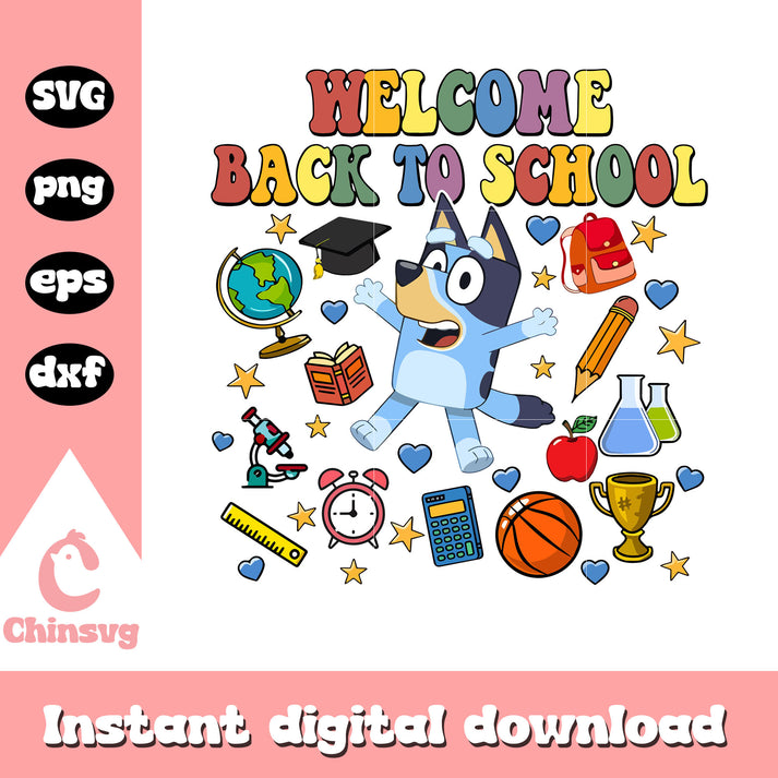 Welcome back to shcool design svg, bluey surprise episode svg – Chinsvg