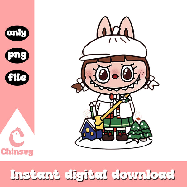 Winter wonderland labubu cute doll design png, labubu art png – Chinsvg