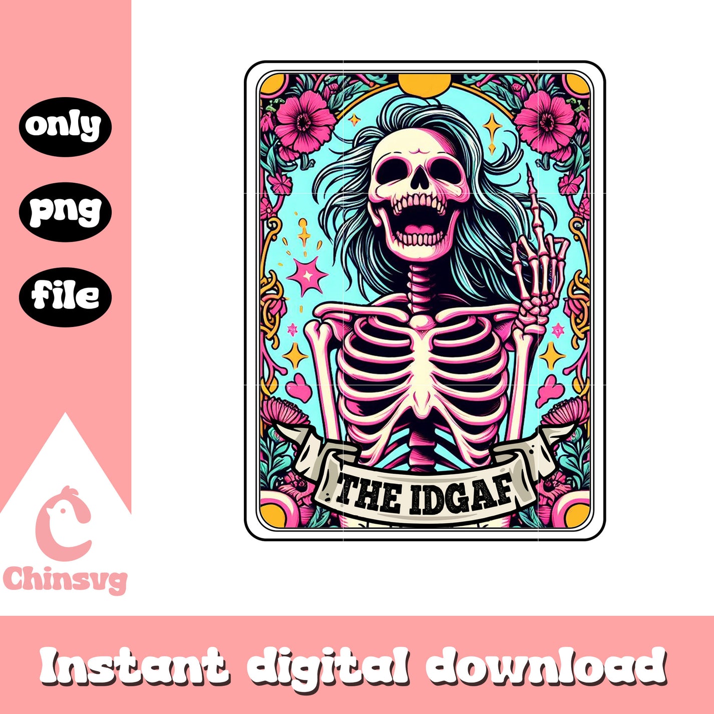 Woman skeleton the IDGAF png, trusted tarot png, tarot card png – Chinsvg