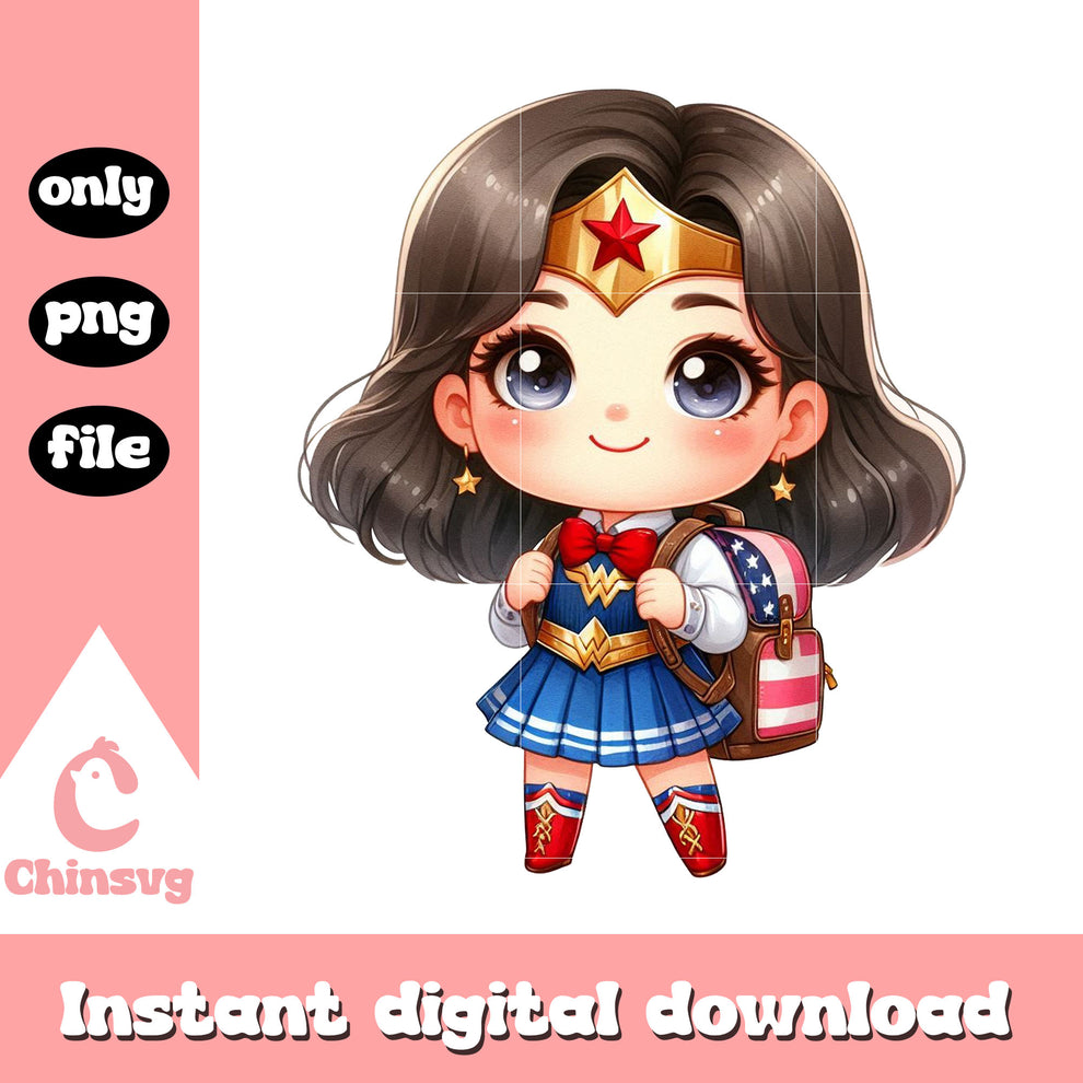 Wonder woman mini on school day png, cartoon school png – Chinsvg