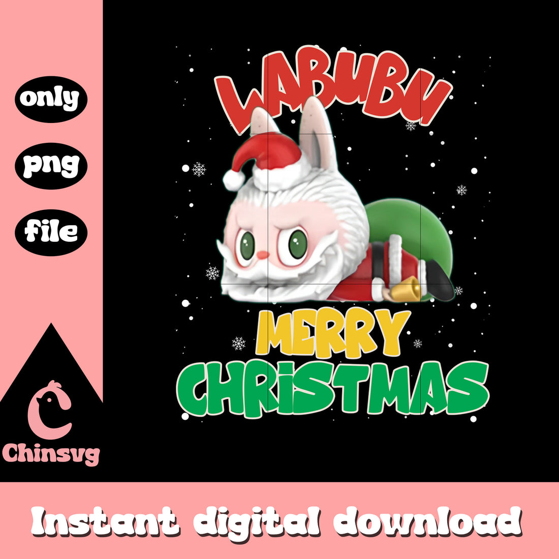 Xmas santa labubu merry christmas design png, labubu christmas png ...