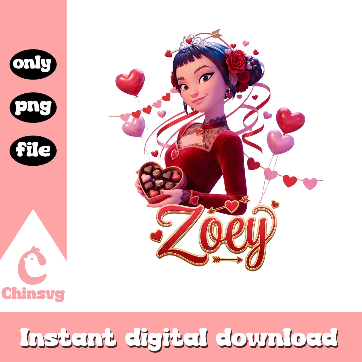 Zoey love chocolate valentine png, hunter valentine band png – Chinsvg