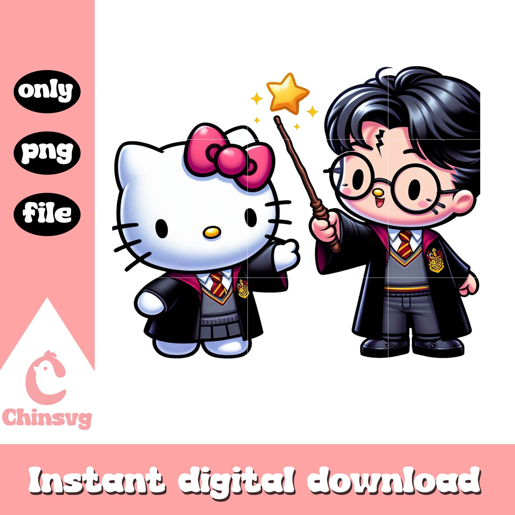 chibi hello kitty and harry potter png, harry potter film png – Chinsvg