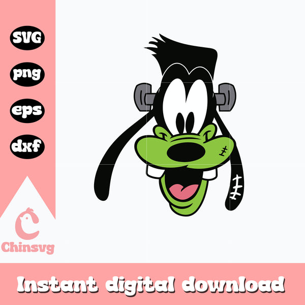 Goofy head frankenstein Svg, Halloween svg, instant download – Chinsvg