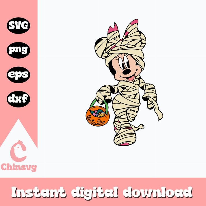 Minnie Mouse Mummy Svg, Halloween Svg, Digital Download – Chinsvg