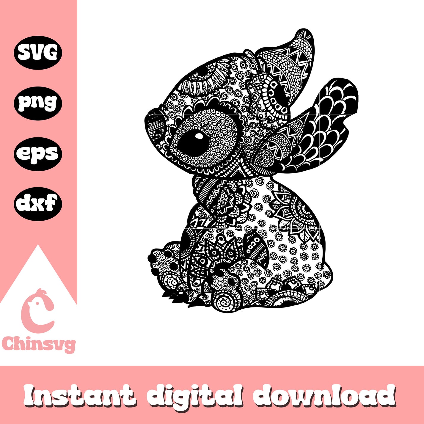 stitch tatoo mandala svg, mandala pattern svg, stitch svg – Chinsvg